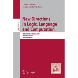 Springer Berlin Heidelberg New Directions in Logic, Language, and Computation, Kartoniert (TB)