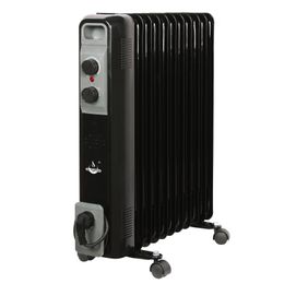 El Fuego Mobiler Elektro-Ölradiator 11 Rippen schwarz