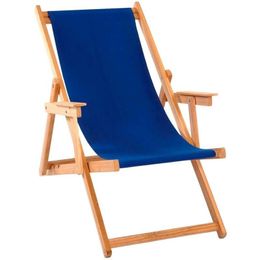 Lona - Orangefarbene Liegestuhl aus Eukalyptenholz und 100% Baumwolle Stoff Elvas