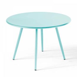 Runder Gartentisch aus türkisfarbenem Metall, 40 cm - Türkis