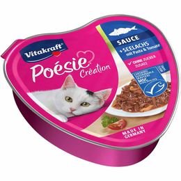 Vitakraft Katzenfutter Poésie Sauce mit Seelachs und Tomate 15x85g