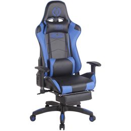 CLP - Gaming Bürostuhl Turbo xl mit Fußablage schwarz/blau Kunstleder