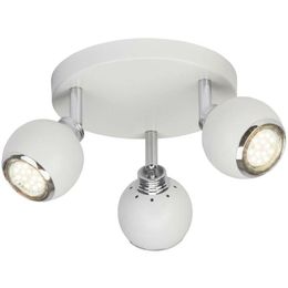 Lampe Ina led Spotrondell 3flg weiß/chrom 3x LED-PAR51, GU10, 3W LED-Reflektorlampen inklusive, (250lm, 3000K) Köpfe schwenkbar - weiß - Brilliant