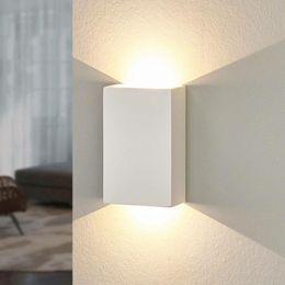 LINDBY - led Wandleuchte, Wandlampe Innen 'Fabiola' aus Gips/Ton für Wohnzimmer & Esszimmer von