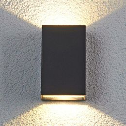 LUCANDE Jale - LED-Außenwandleuchte aus Aluminium - grafitgrau, klar