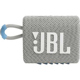 JBL Go 3 Eco Bluetooth Lautsprecher, Weiß, Wasserfest