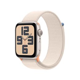 Apple Watch SE (2023) GPS 44 mm Smartwatch Aluminium Textil Carbon Neutral, 130-200 mm, Polarstern