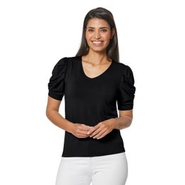 Madeleine Mode MADELEINE Shirt mit Schulterbetonung Damen schwarz / schwarz