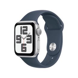 Apple Watch SE (2023) GPS 40 mm Smartwatch Aluminium Fluorelastomer, 130-180 mm, Silber