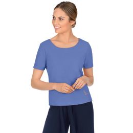 TRIGEMA Sweatshirt »Shirt mit kurzen Ärmeln mit Kristallsteinen« lavendel XL XL Strukturierte Sweat-Qualität