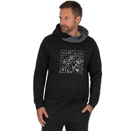 TRIGEMA Sweatshirt »Kapuzenpullover mit QR-Code-Muster« schwarz L L Sweat-Qualität