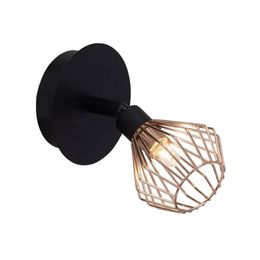 Brilliant Lampe Dalma Wandspot schwarz/kupfer 1x QT14, G9, 33W, geeignet für Stiftsockellampen (nicht enthalten) Kopf schwenkbar