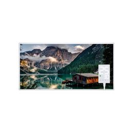 Heidenfeld Infrarotheizung HF-HP105, mit Bild, 16 Motive, 10 J. Garantie, Thermostat, Wandmontage (800 Watt, Bergsee)