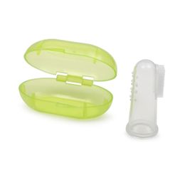 Moni Silikon Zahnbürste mit einer Aufbewahrungsbox für Babys, eine Fingerzahnbürste