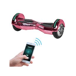 ROBWAY W2 Hoverboard für Erwachsene und Kinder, 8 Zoll, Self-Balance-Funktion, Bluetooth, App, LEDs (Pink Chrom)