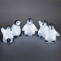 Konstsmide 6266-203 Acryl-Figur EEK: F (A - G) Baby-Pinguin 5er Set Kaltweiß LED Weiß