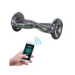 ROBWAY W3 Hoverboard für Erwachsene und Kinder, 10 Zoll Self-Balance-Scooter, Bluetooth, App, 800 Watt (Carbon)