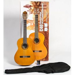 Yamaha Konzertgitarre C40 Standard 4/4, Set, inklusive Stimmgerät, beige