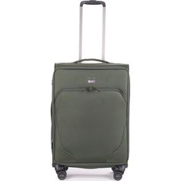 Stratic Weichgepäck-Trolley Mix M, dark green, 4 Rollen, Reisekoffer Reisegepäck Aufgabegepäck TSA-Zahlenschloss, grün