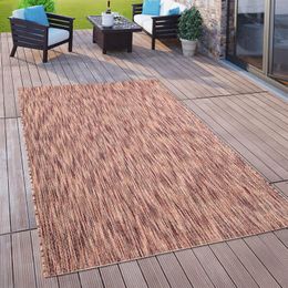 Paco Home - Outdoor Teppich Balkon Terrasse Küchenteppich Rauten Muster 3D Optik Rosa Lila 160x220 cm