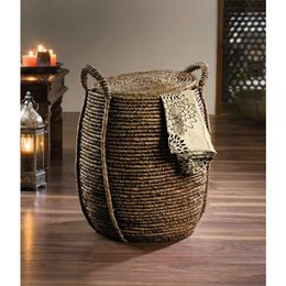 Wäschekorb Oriental Heat aus Seegras & Bambus mit Deckel