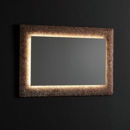KIAMAMI VALENTINA Spiegel Mit Bronzefarbenem Glasperlenrahmen Und Integrierten Leds 90X62