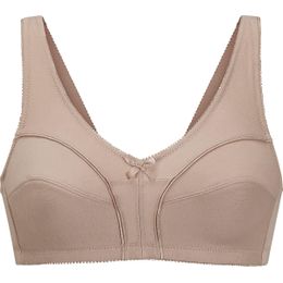 Viania Damen BH ohne B&uuml;gel mit verst&auml;rkten Untercups beige, Gr&ouml;&szlig;e 100D
