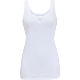 w&auml;schepur Damen Achselhemd mit verschiedenen Spitzen-Motiven wei&szlig;, Gr&ouml;&szlig;e 44/46