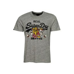 Superdry T-Shirt Herren Baumwolle Rundhals, grau