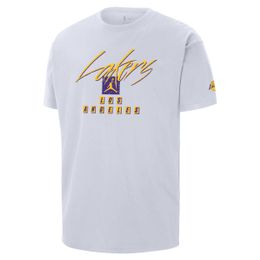Los Angeles Lakers Courtside Statement Edition Jordan Max90 NBA-T-Shirt für Herren - Weiß