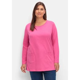 sheego Große Größen: Longshirt mit aufgesetzten Taschen, fuchsia, Gr.42