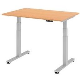 Hammerbacher Sitz-Stehschreibtisch VXDSM12/6/SDE Braun 1.200 x 800 x 635 x 63.5-128,5 mm Mit Aufbau