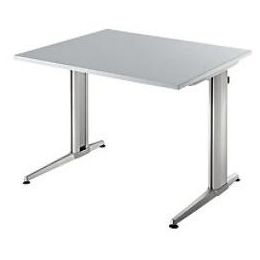 Hammerbacher Nicht Höhenverstellbarer Schreibtisch Spanplatte, Metall Grauer C-Fuß 800 x 800 x 720 mm Mit Aufbau