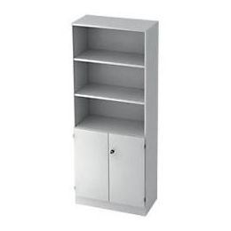Hammerbacher Schrank Melamin 4 Fachböden abschließbar 800 x 420 x 2.004 mm Weiß
