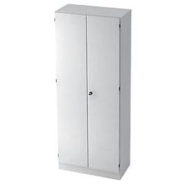 Hammerbacher Schrank MFC (Melaminbeschichtete Spanplatte) 5 Fachböden abschließbar 800 x 420 x 2.004 mm Weiß