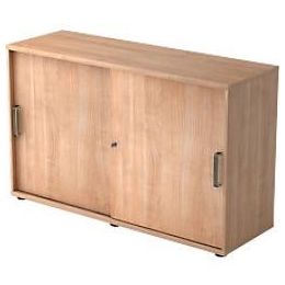 Hammerbacher V1752S/N/N/SGDEAUFB Schrank Spanplatte 1 Fachboden 1.200 x 400 x 748 mm Nussbaum Mit Aufbau