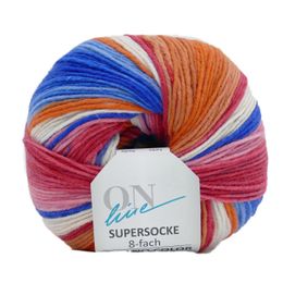 Online Garne dicke Sockenwolle 8fach / 8-fädig Supersocke 353 Merino Color Häkelwolle