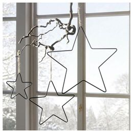 Home-trends24.de Weihnachtsfigur Deko Hänger Stern 3er Set Weihnachtsdeko Sterne Metall (3 St)