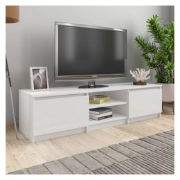 furnicato TV-Schrank Hochglanz-Weiß 140x40x35