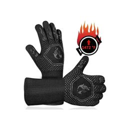 autolock Grillhandschuhe Schwarz rutschfeste Backhandschuhe Ofenhandschuhe BBQ Gloves