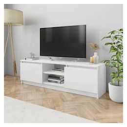 furnicato TV-Schrank Hochglanz-Weiß 120×30×35