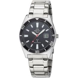 Funkuhr MASTER TIME "Super Power Sporty, MTGA-10857-21M" Armbanduhren silberfarben Herren Quarzuhren