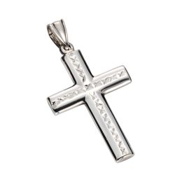 Ketten-Anhänger Vivance "925 Silber rhodiniert Kreuz" Schmuckanhänger Gr. ONE-SIZE, Silber 925 (Sterlingsilber), 1,4 g, weiß (weiß, weiß) Damen Anhänger