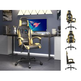 vidaXL Bürostuhl Gaming-Stuhl Drehbar Schwarz und Golden Kunstleder