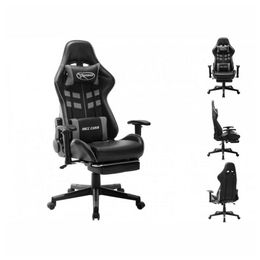 vidaXL Bürostuhl Gaming-Stuhl mit Fußstütze Schwarz und Grau Kunstleder