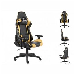 vidaXL Bürostuhl Gaming-Stuhl Drehbar Golden PVC
