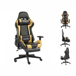 vidaXL Bürostuhl Gaming-Stuhl mit Fußstütze Drehbar Golden PVC