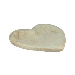 colourliving Dekoschale Holzschale Herz 35x35 cm Holztablett Tischdeko Weihnachtsdeko (1x Holzschale)