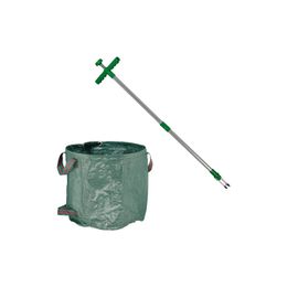 Relaxdays Unkrautstecher Unkrautstecher mit Gartenabfallsack