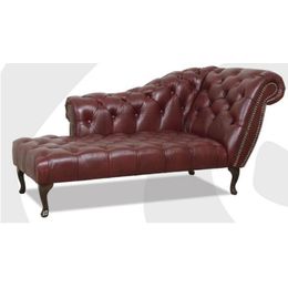 JVmoebel Chaiselongue Chesterfield Liege Chaiselongues Couch Ledersofa 100% Leder Sofort